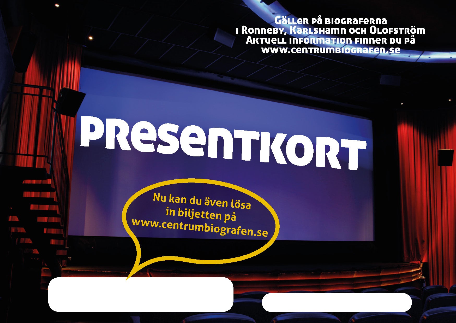Digitalt presentkort – Presentkort - Centrumbiografen
